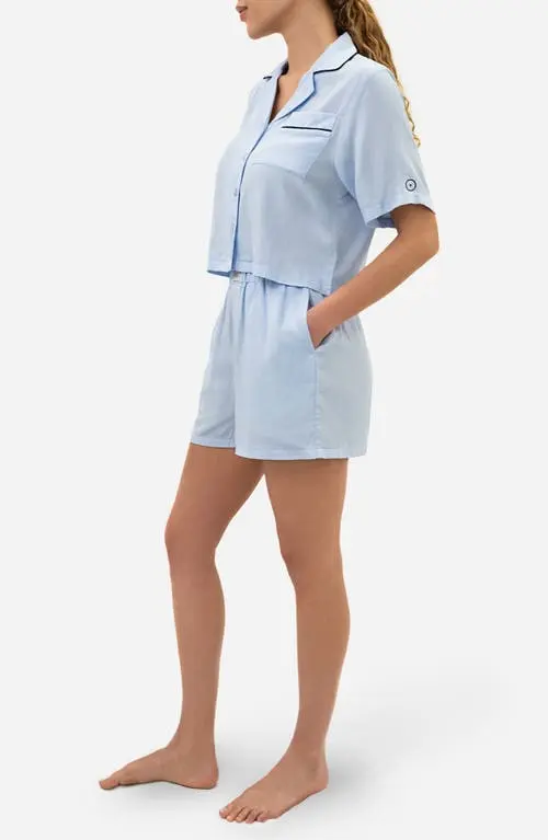 SUNDAY CITIZEN Piped Cotton Blend Pajamas - Light Blue