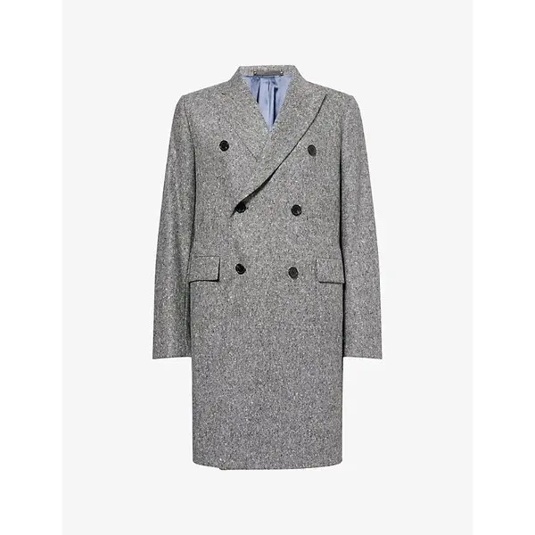 Paul Smith Speckled Double-breasted Wool Overcoat