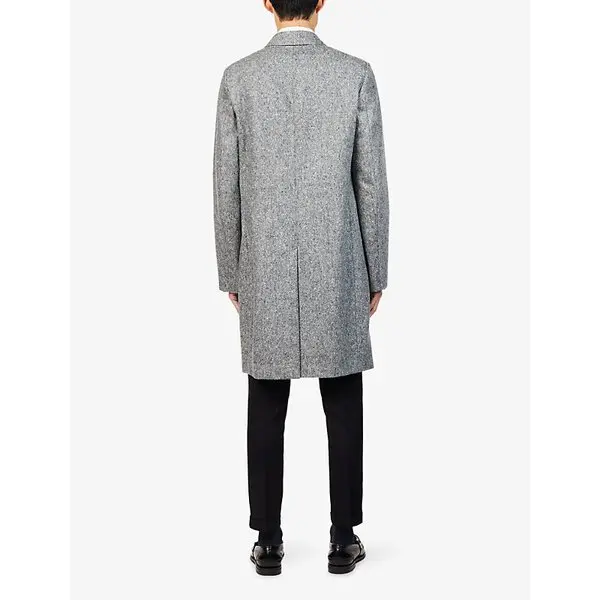 Paul Smith Speckled Double-breasted Wool Overcoat