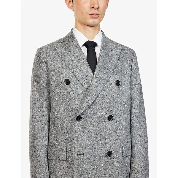 Paul Smith Speckled Double-breasted Wool Overcoat
