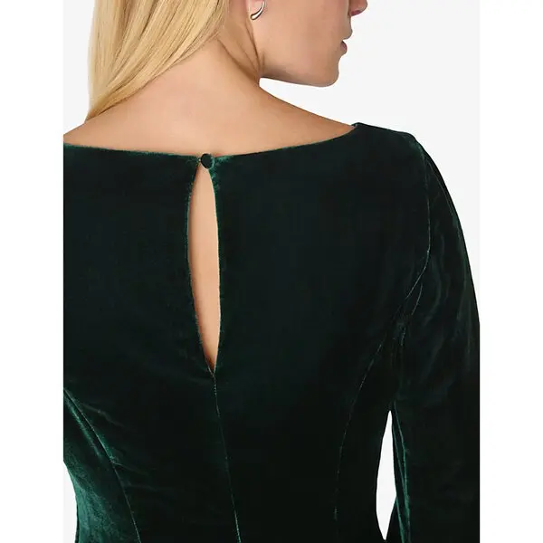 green velvet dress square neck Dark Green Velvet Square Neck Dress - Bridesmaid Dress main image 0