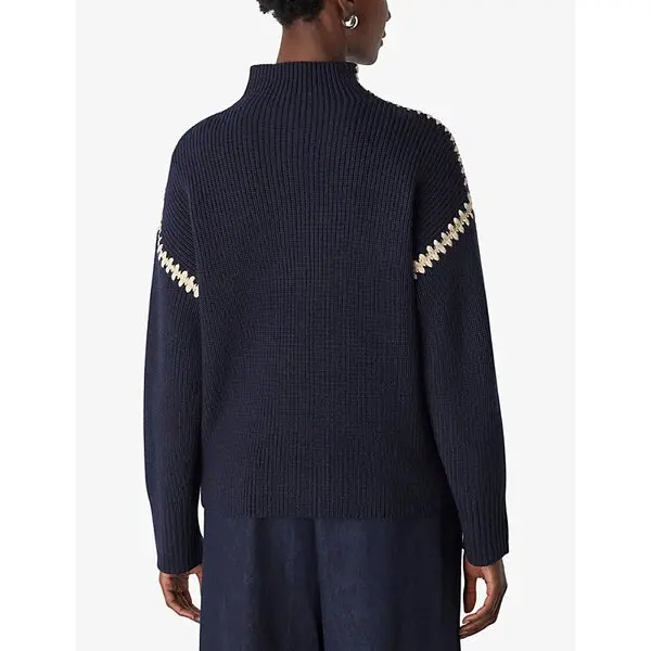 Whistles Blanket-stitch Wool-blend Jumper