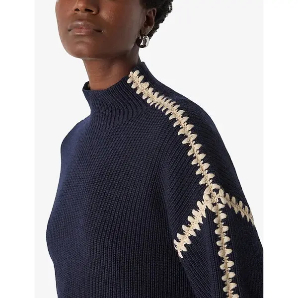 Whistles Blanket-stitch Wool-blend Jumper