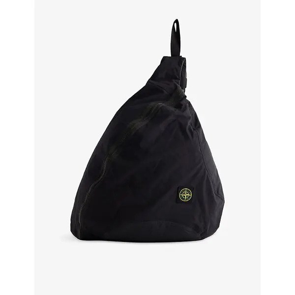 Stone Island Reflective-print Sling Backpack - Black