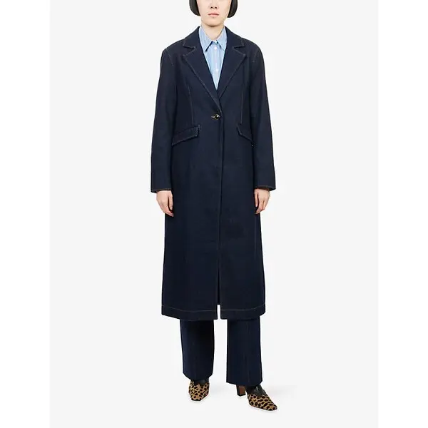 Paige Symone Notch-lapels Denim Coat