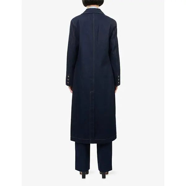 Paige Symone Notch-lapels Denim Coat