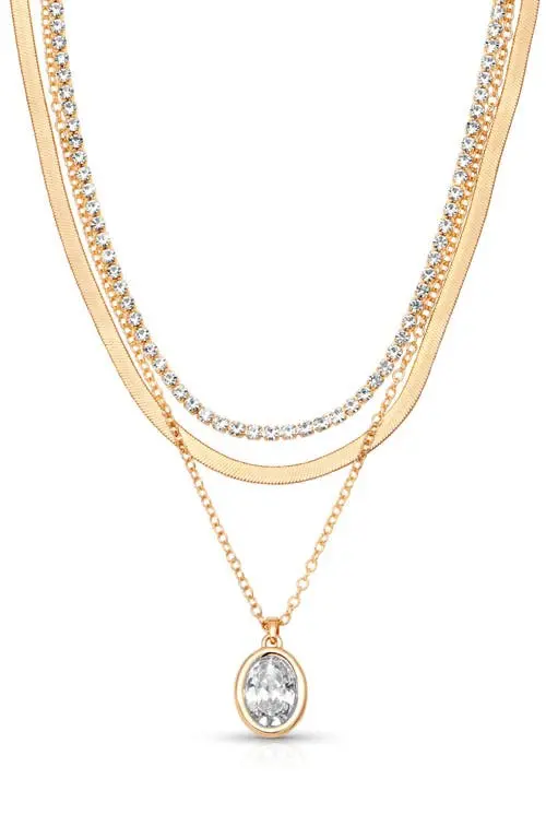Ettika Cubic Zirconia Layered Necklace - Gold