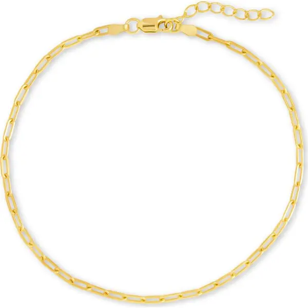 Sterling Forever Paper Clip Chain Bracelet - Gold