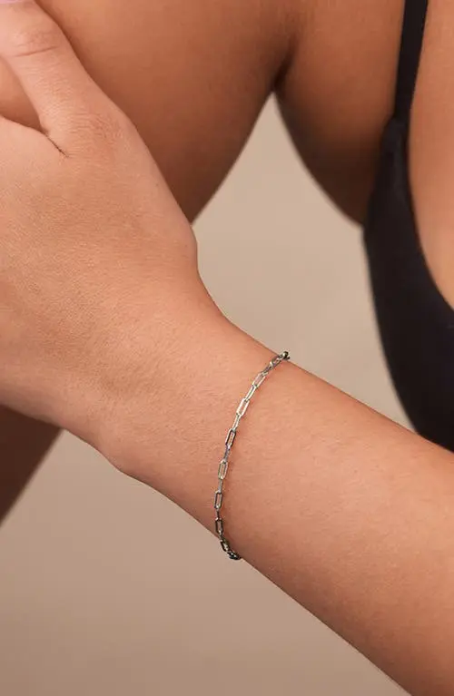 Sterling Forever Paper Clip Chain Bracelet - Silver