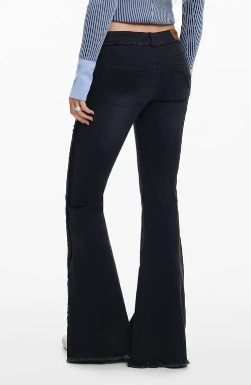 Desigual Frayed Low Rise Flare Jeans