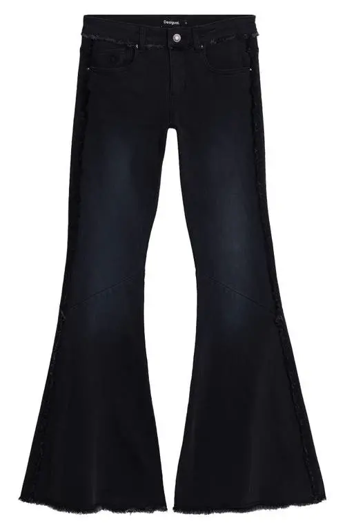 Desigual Frayed Low Rise Flare Jeans