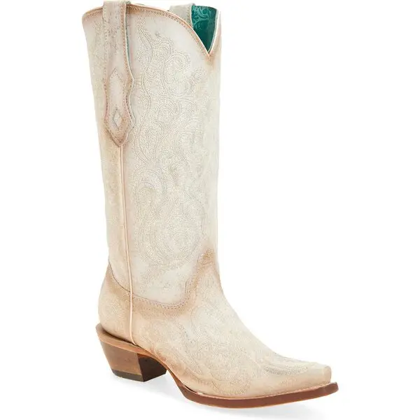 CORRAL Embroidered Western Boots - White