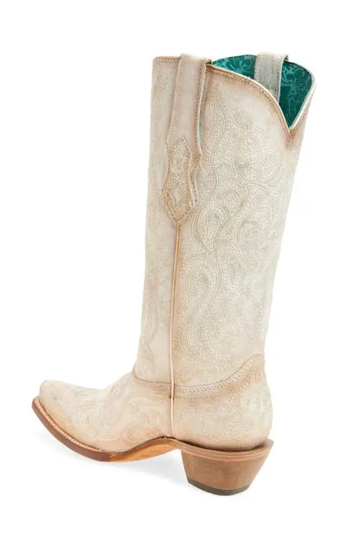 CORRAL Embroidered Western Boots - White