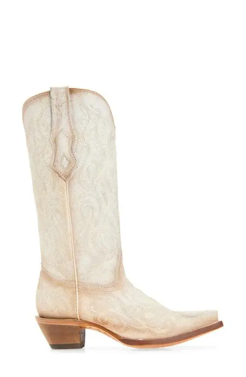 CORRAL Embroidered Western Boots - White