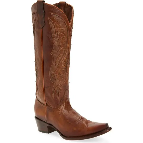 CIRCLE G Embroidered Knee High Western Boots - Brown