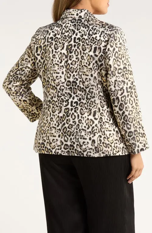 TAHARI ASL Leopard Metallic Blazer