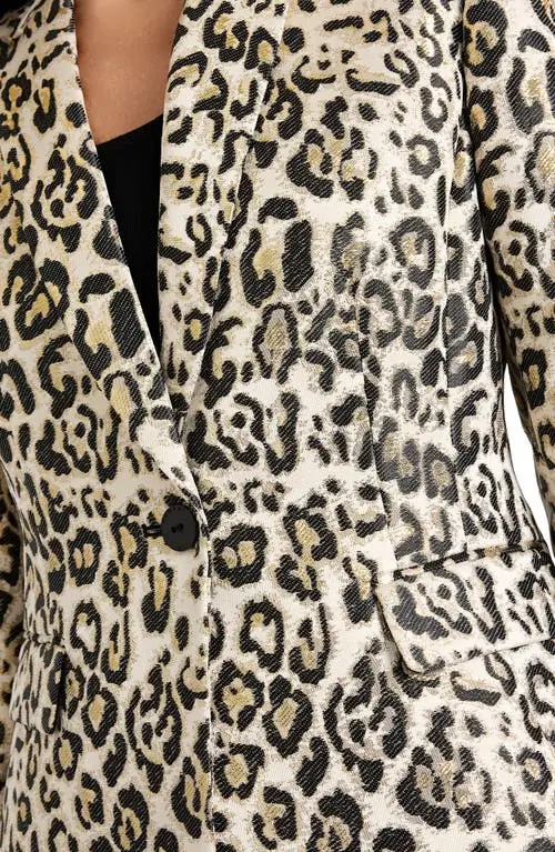 TAHARI ASL Leopard Print Metallic Blazer