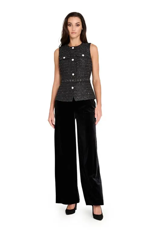 TAHARI ASL Rhinestone Bouclé Vest