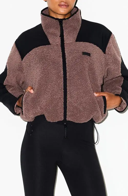 SKIMS Faux Shearling Zip Jacket - Umber