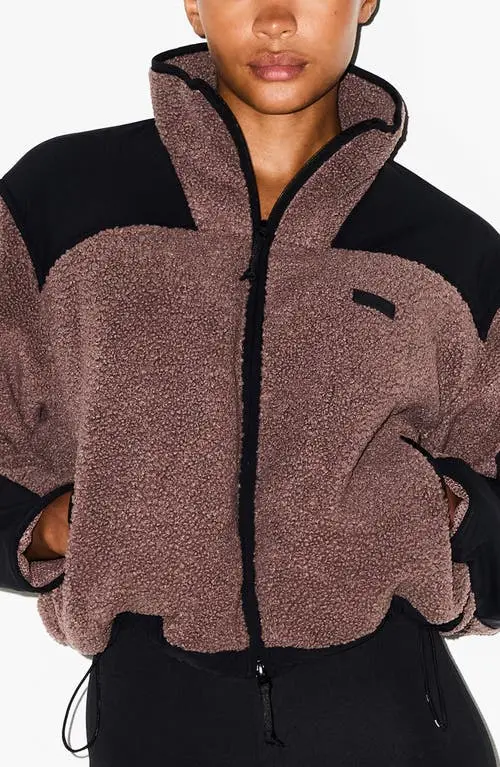 SKIMS Faux Shearling Zip Jacket - Umber