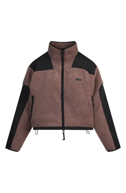 SKIMS Faux Shearling Zip Jacket - Umber