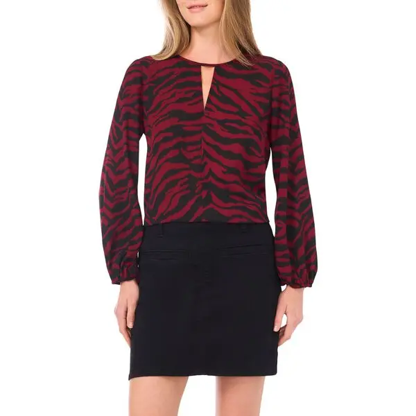 Vince Camuto Zebra Stripe Cutout Top