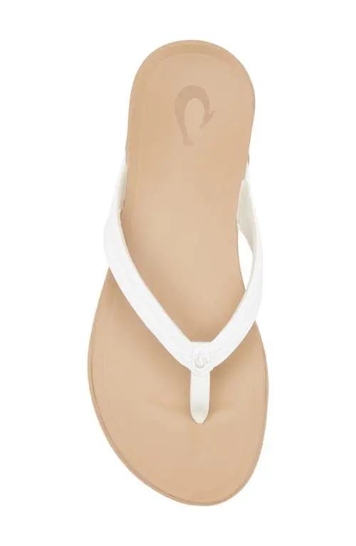 Olukai Ho'ōpio Mālua Flip-flop - Bright White/warm Sand