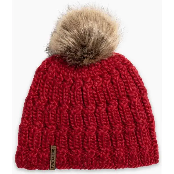 Turtle Fur Fifi Wool Pom Beanie - Red