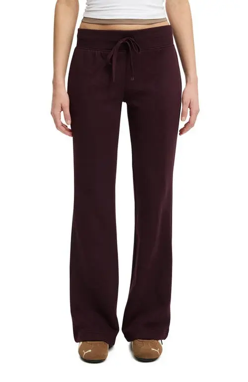 COTTON ON Flared Low Rise Bootleg Fleece Sweatpant - Noble Plum
