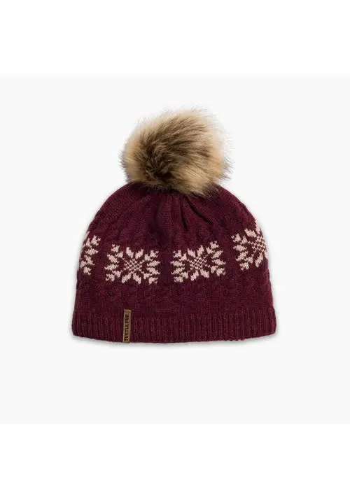 Turtle Fur Leira Wool Pom Beanie - Garnet