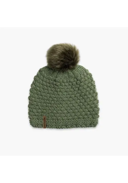 Turtle Fur Snowfall Pom Slouch Beanie - Tree Top