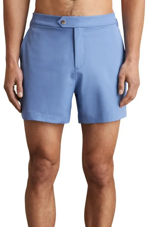 REISS Sun Flat Front Swim Trunks - French Blue