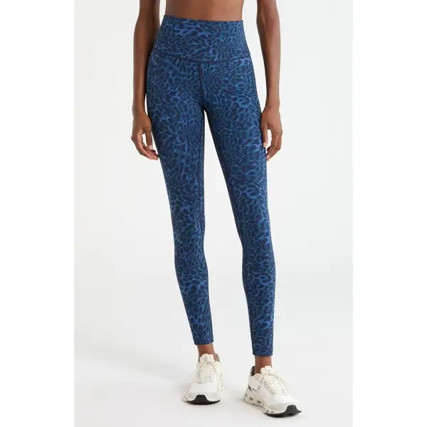 MPG Print Sculpt Leggings - Navy Blazer Leopard