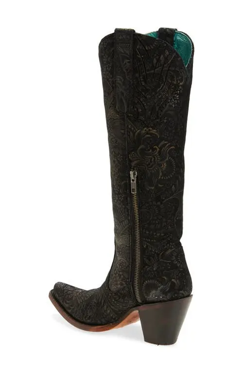 CORRAL Floral Knee High Western Boot