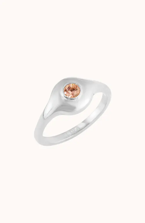 JOIANA JEWELRY Stone Pinky Ring - Rose/white Silver