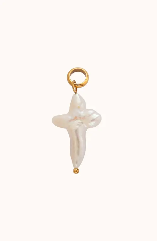 JOIANA JEWELRY Pearl Cross Pendant - Gold
