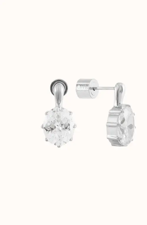 JOIANA JEWELRY Romy Zirconia Stud Drop Earrings - Crystal/white Silver