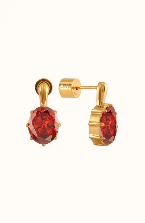 JOIANA JEWELRY Romy Zirconia Stud Drop Earrings - Garnet/gold