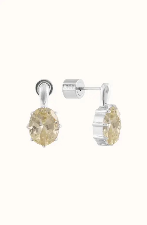 JOIANA JEWELRY Romy Zirconia Stud Drop Earrings - Lemon /white Silver