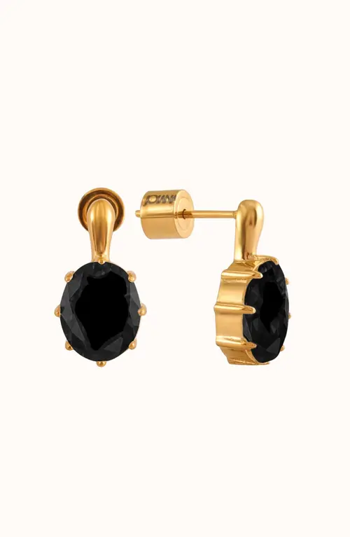 JOIANA JEWELRY Romy Zirconia Stud Drop Earrings - Onyx/gold