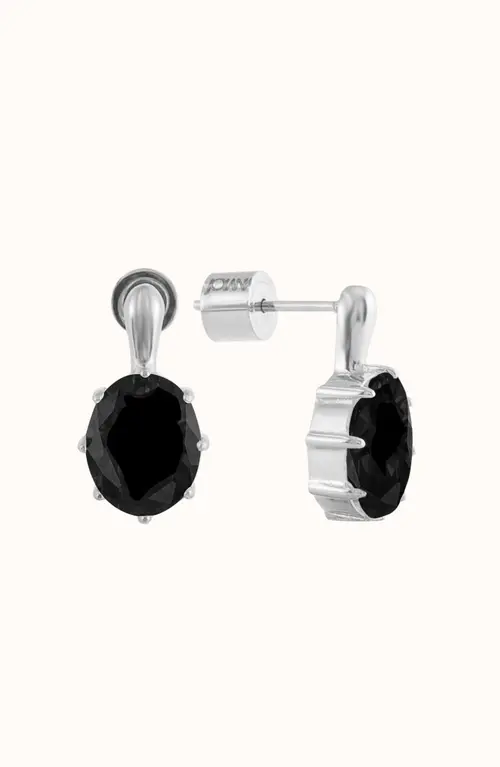 JOIANA JEWELRY Romy Zirconia Stud Drop Earrings - Onyx/white Silver