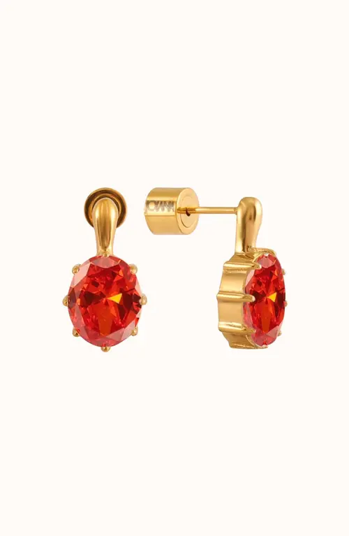 JOIANA JEWELRY Romy Zirconia Stud Drop Earrings - Orange/gold