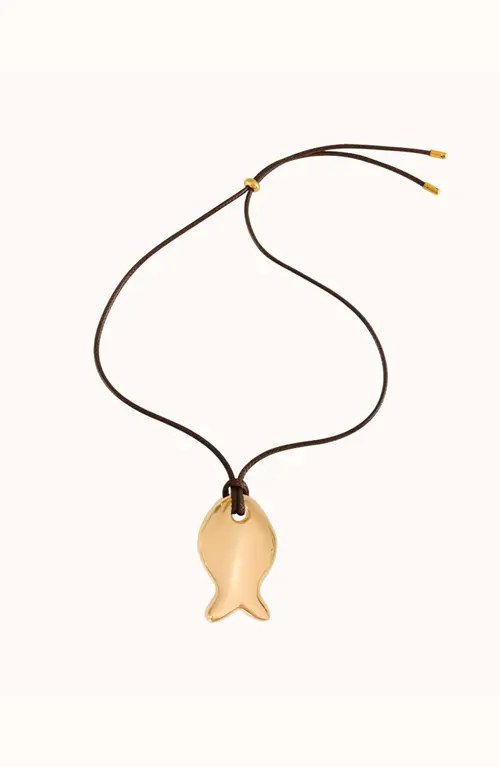 JOIANA JEWELRY Gold Fishie Pendant Necklace - Brown