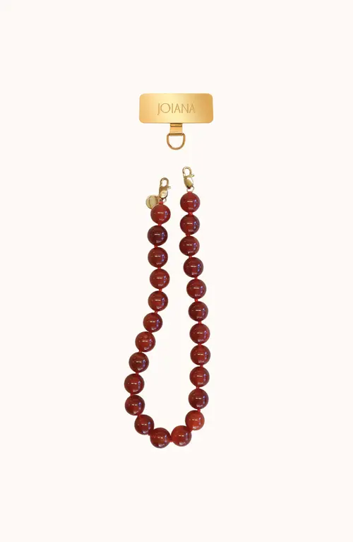 JOIANA JEWELRY Phone Strap With 18k Gold-plated Clasp - Crimson