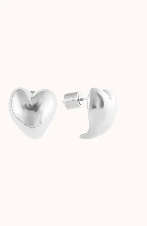 JOIANA JEWELRY Bubble Hearts Stud Earrings - Silver