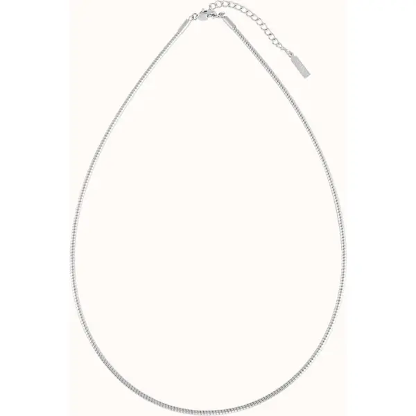 JOIANA JEWELRY Ribbed Choker Necklace - White Silver