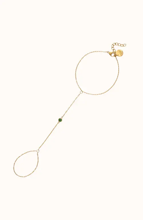 JOIANA JEWELRY Bezel Hand Chain - Emerald
