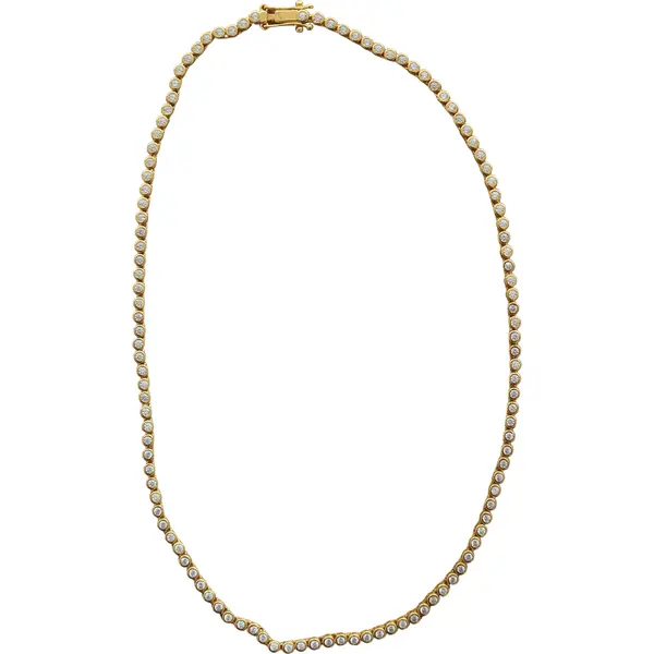 JOIANA JEWELRY Bezel Tennis Necklace - Gold Vermeil