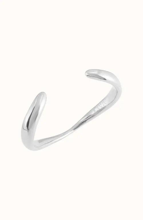JOIANA JEWELRY Curved Cuff Bracelet - White Silver