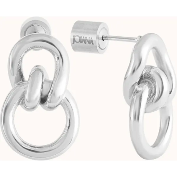 JOIANA JEWELRY Knotted Statement Earrings - White Silver
